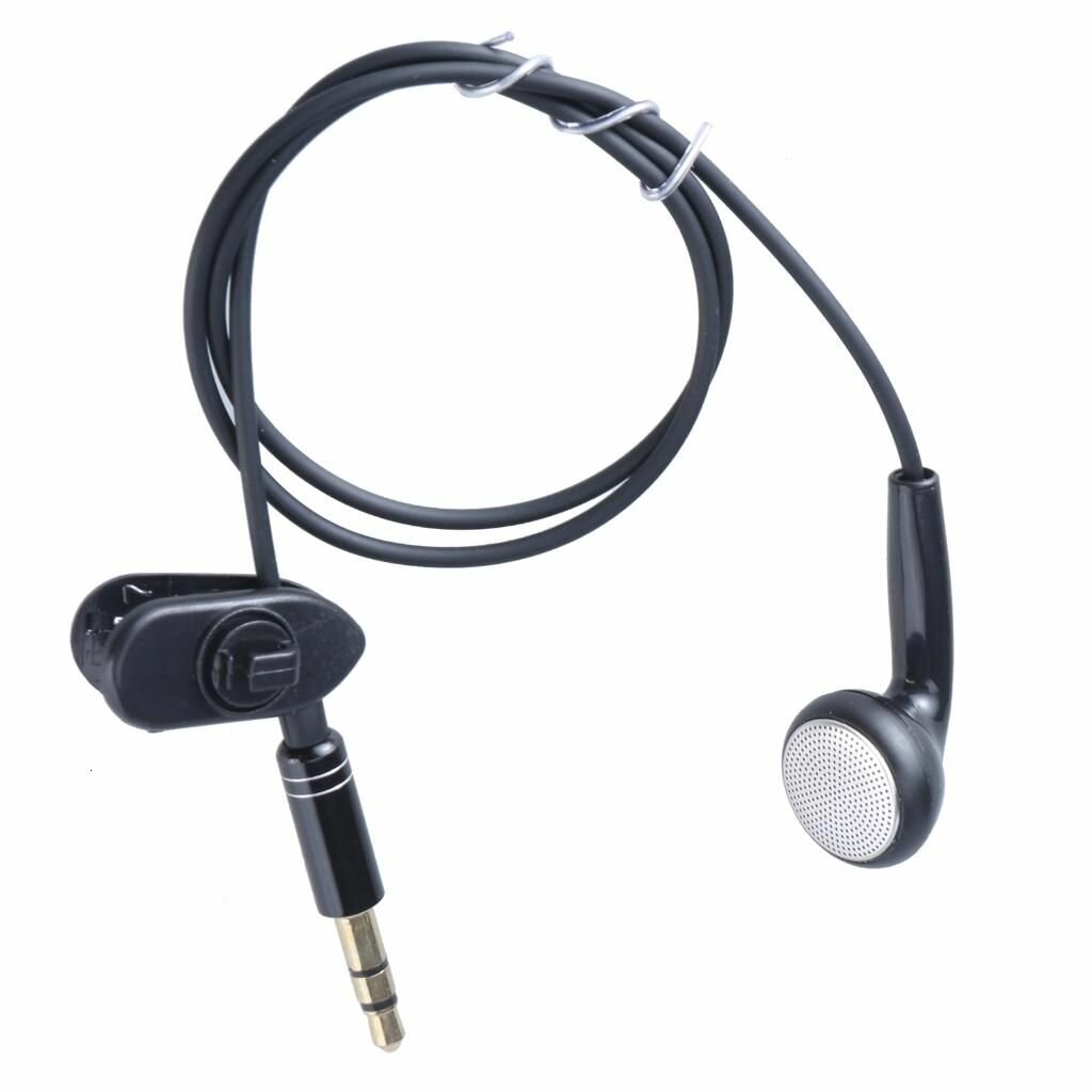 Односторонние наушники-вкладыши с проводом 3,5 мм-черные-45 см