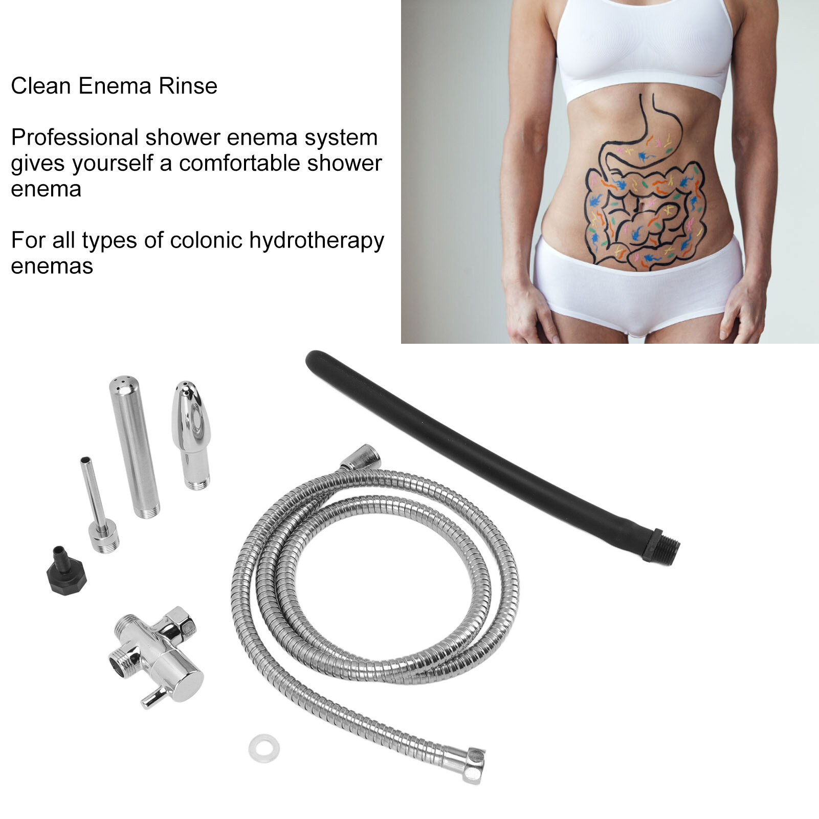 Бытовая система клизмы для душа, металлическая трубка для клизмы из нержавеющей стали, набор для чистки анального отверстия