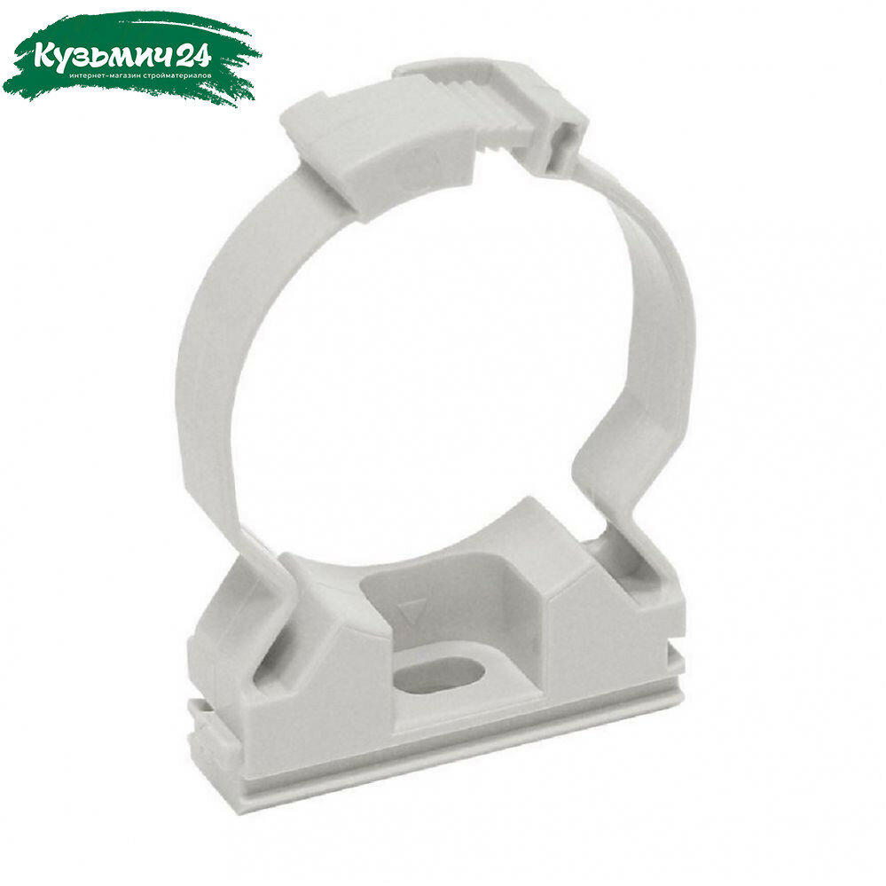 Клипса крепеж Iek CFC25 d-25 25 мм, держатель хомутный для труб, серый