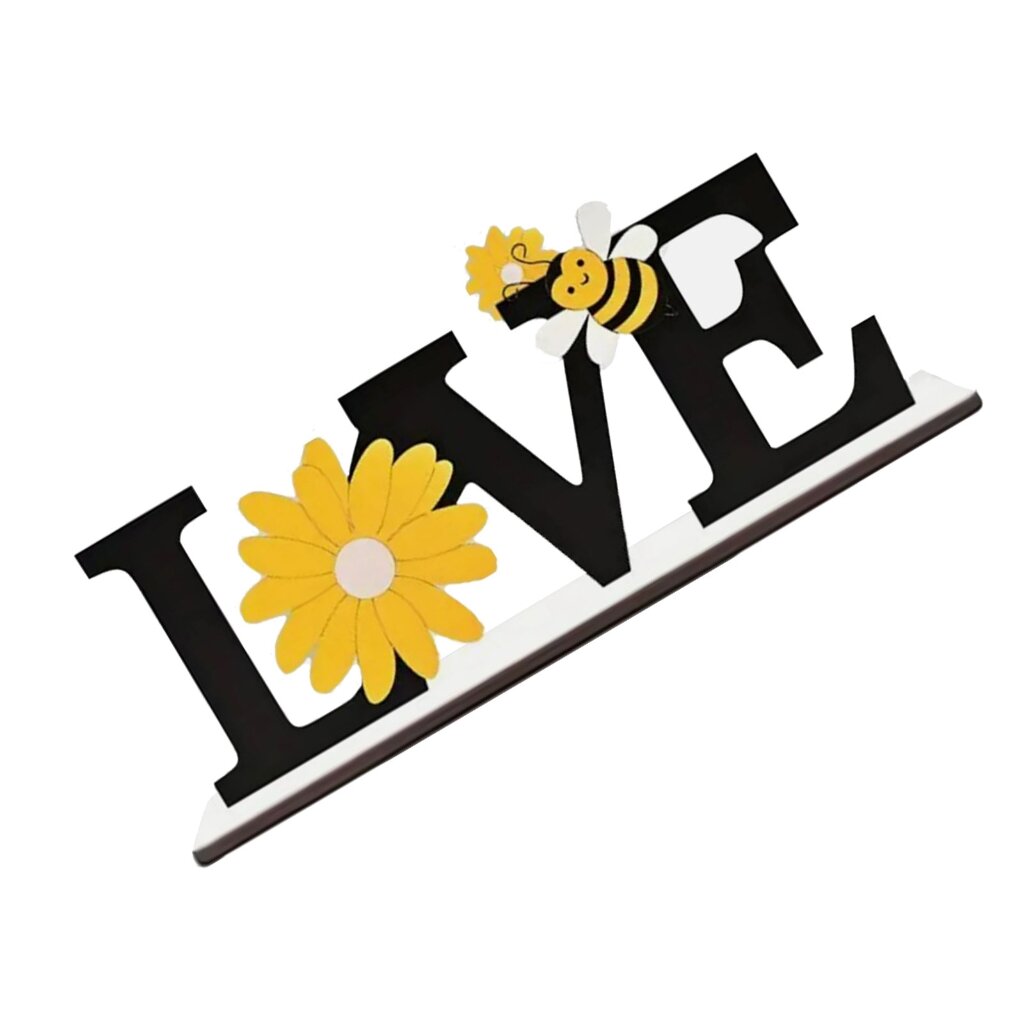 Любовное письмо, Деревянное Весеннее Украшение, Настольная Табличка с Пчелами и Подсолнухами для Оформления Фермерских домов, Гостиной или офиса