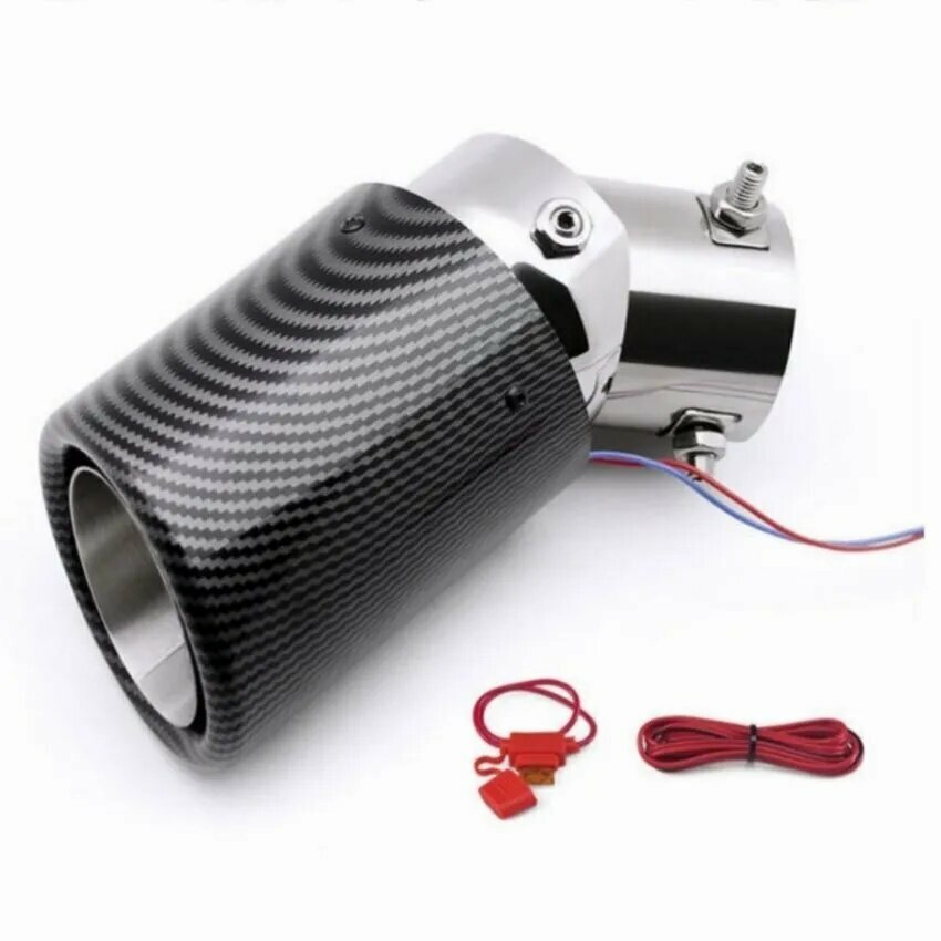 Насадка на глушитель, диаметр 65 мм, длина 205 мм арт. Выхлоп С Подсветкой На Глушитель(угол наклона регулируется).