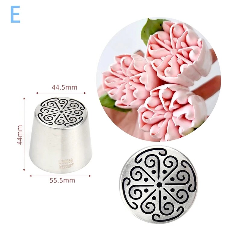 Насадки для глазури "Русские тюльпаны", нержавеющая сталь Белый, E