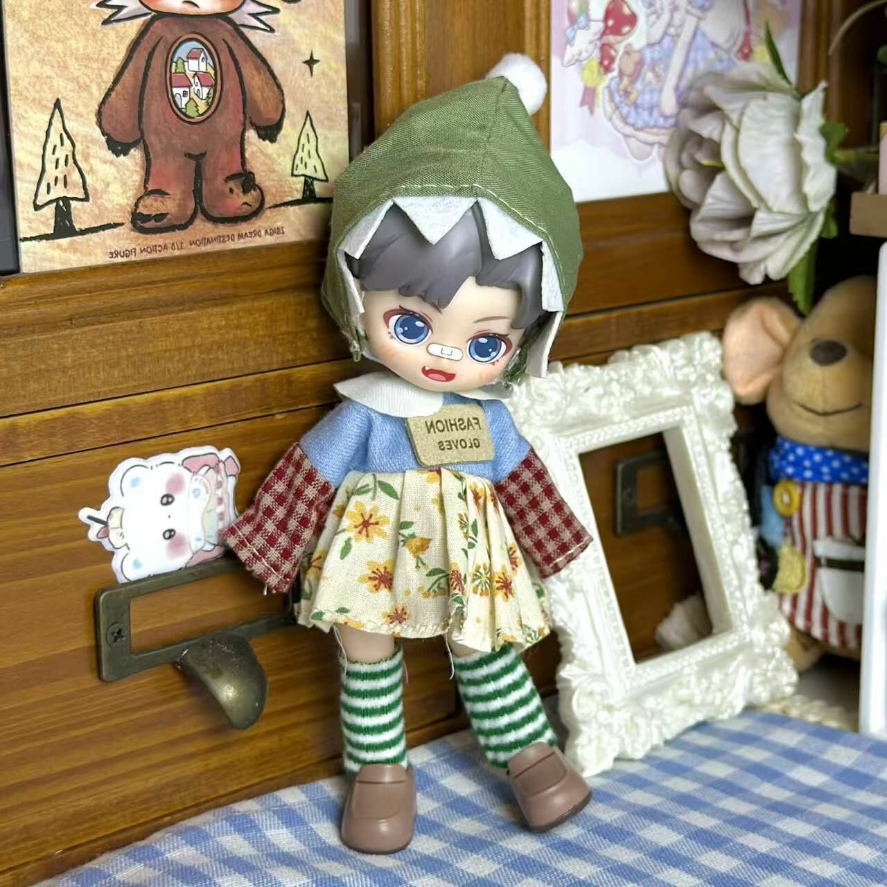 Одежда для куколь BJD по сериалу Чжэнь Гуань Чжун юбка Тысяча побегов для 8/12 размера (16-17 см