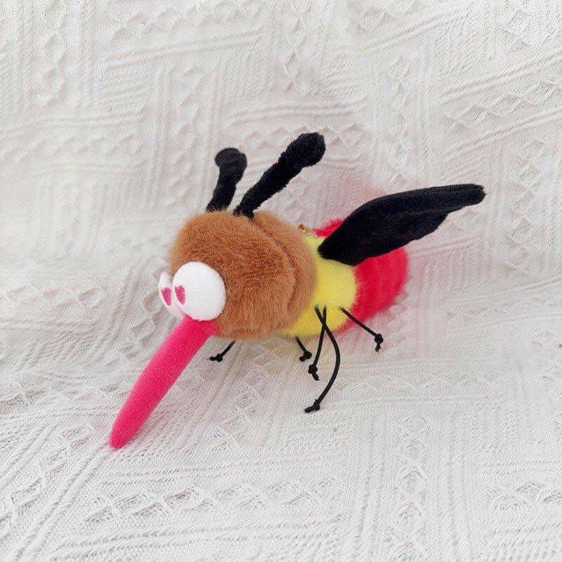 Мягкая игрушка комар с бусинами для коллекционирования и игр детей, розовый