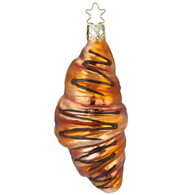 Стеклянная елочная игрушка Круассан - Chocolate 12 см, Inge Glas (Инге Глас), 10199S018