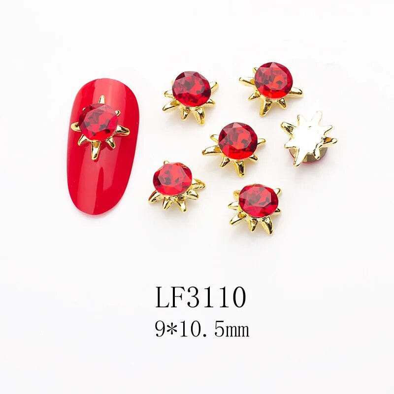 10 шт./лот, роскошные подвески для ногтей, стразы, красочные бриллиантовые сплавы, аксессуары для дизайна ногтей, хрустальные каменные украшения, фигурки для маникюра