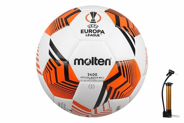 Мяч для футбола унисекс Molten размер 5, белый и оранжевый, размер: S EU