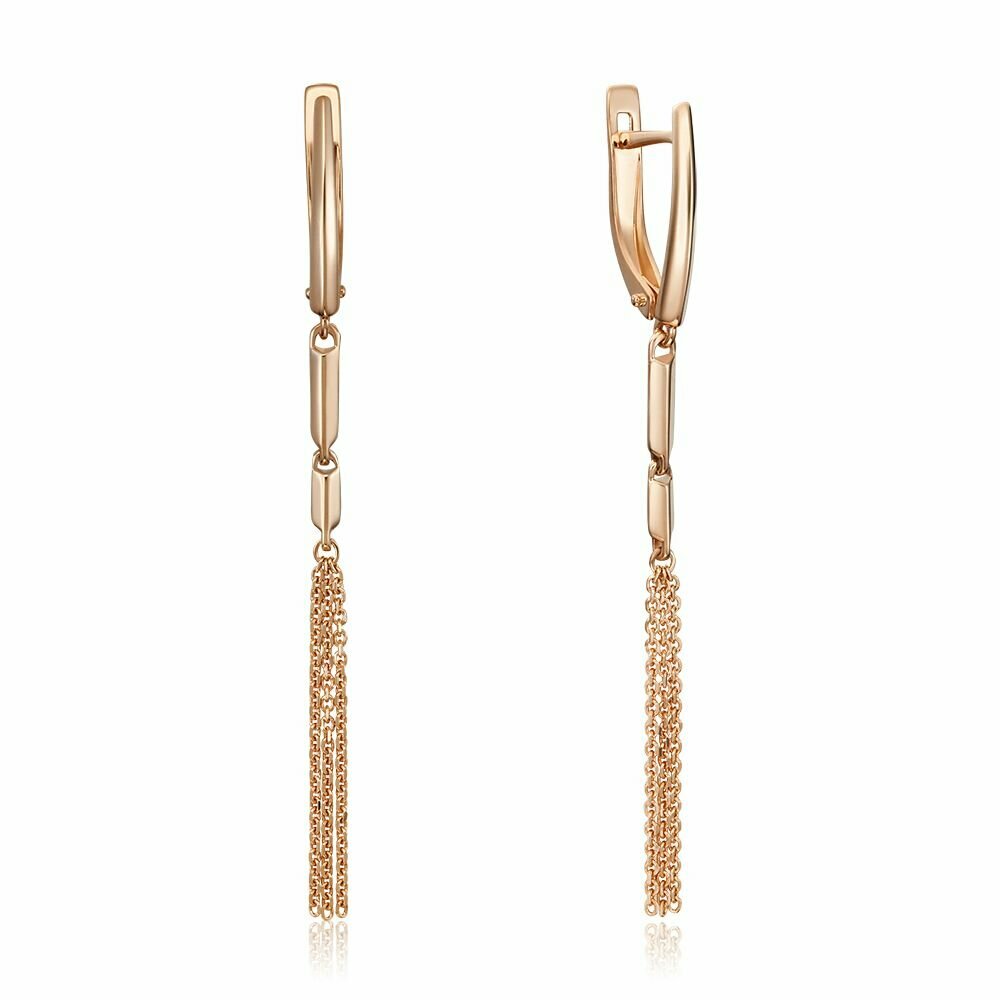 Серьги, красное золото, 585 проба