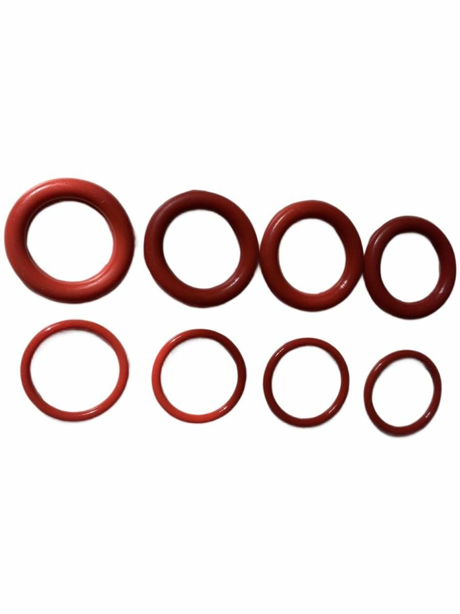 Комплект колец уплотнительных ВАЗ-2112 свечных колодцев 8шт, силикон 2112-1003076-01