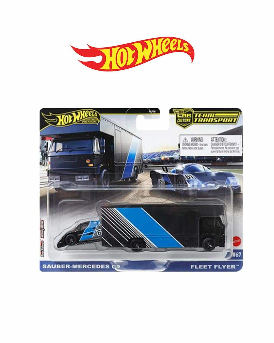 Игрушечный транспорт Hot Wheels Team Transport - Набор Sauber Mercedes C9 и Fleet Flyer - Хот Вилс HRV41
