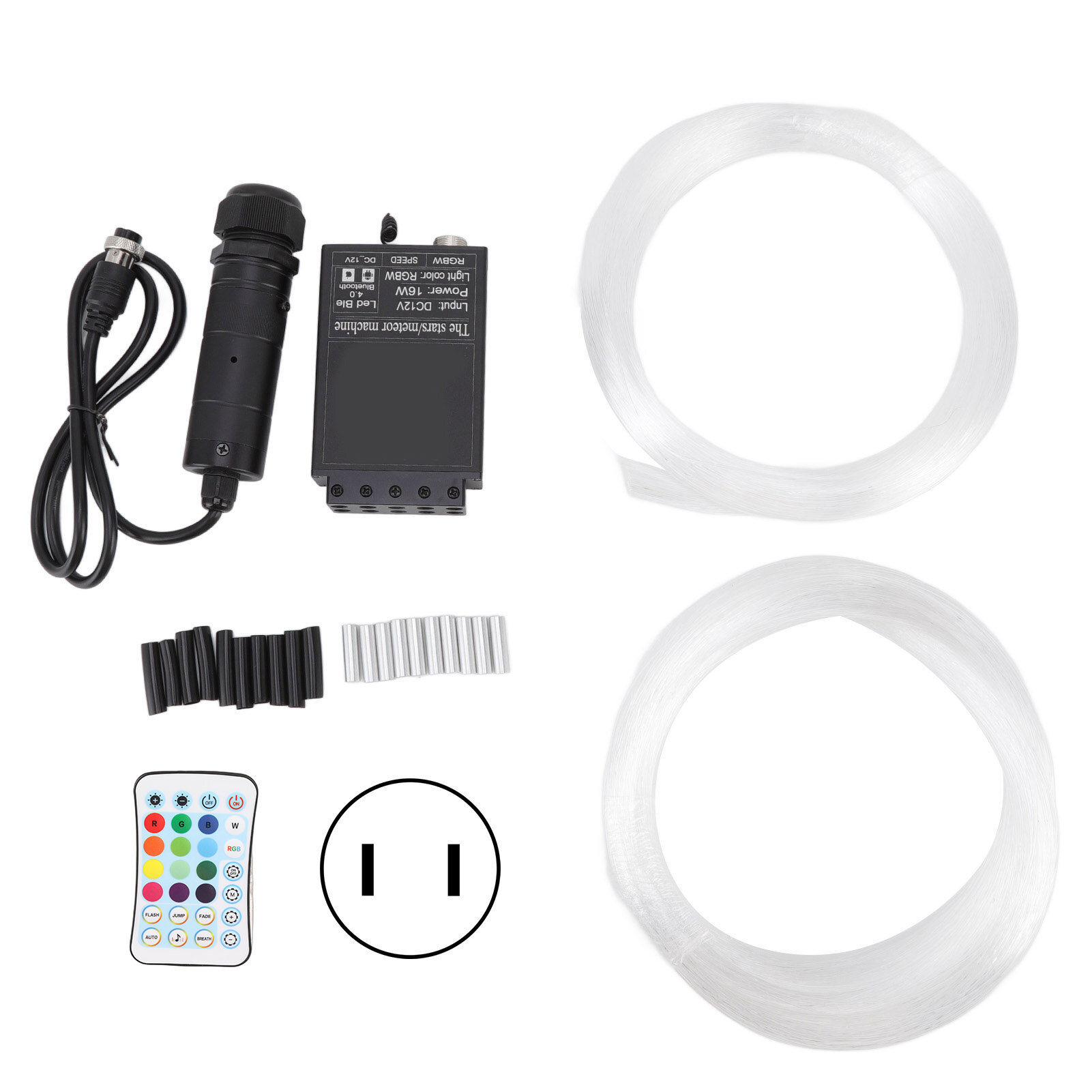 Комплект потолочных светильников «Звездное небо» с мобильным Bluetooth-пультом дистанционного управления, светодиодная RGBW оптоволоконная подсветка для дома и автомобиля, вилка стандарта США, 100–240 В.