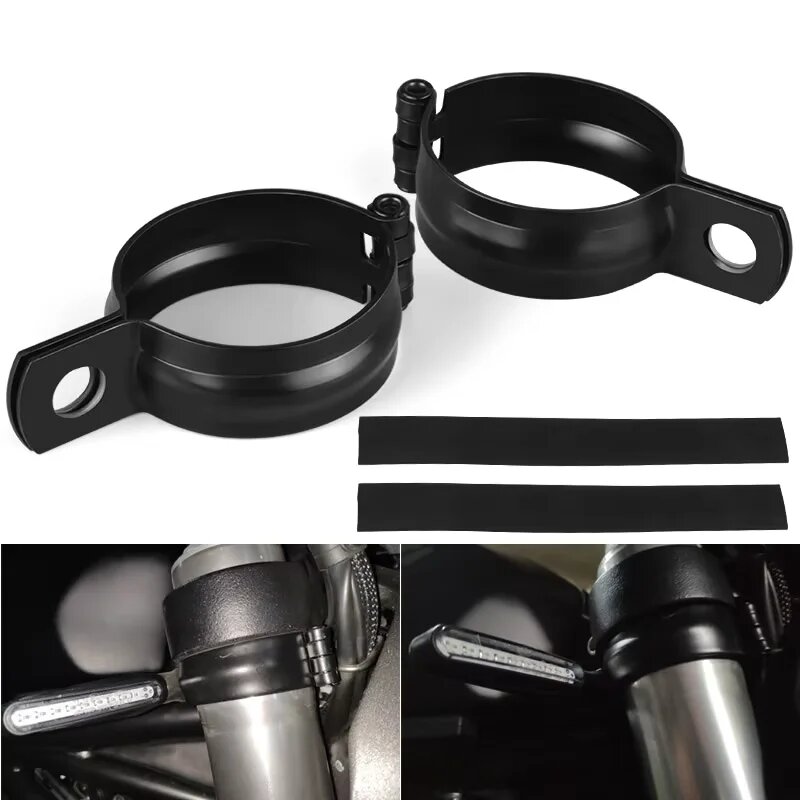 2 шт, кронштейн для крепления указателя поворота на мотоцикле, кронштейн для мигалки, держатель индикаторов мигалки 37 мм-50 мм, зажим для крепления вилки для квадроцикла/скутера