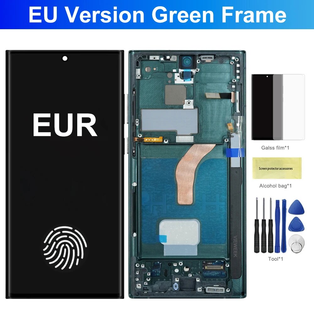 Samsung Galaxy S22 Ultra, EUR Green Frame, 6.8" Super AMOLED
