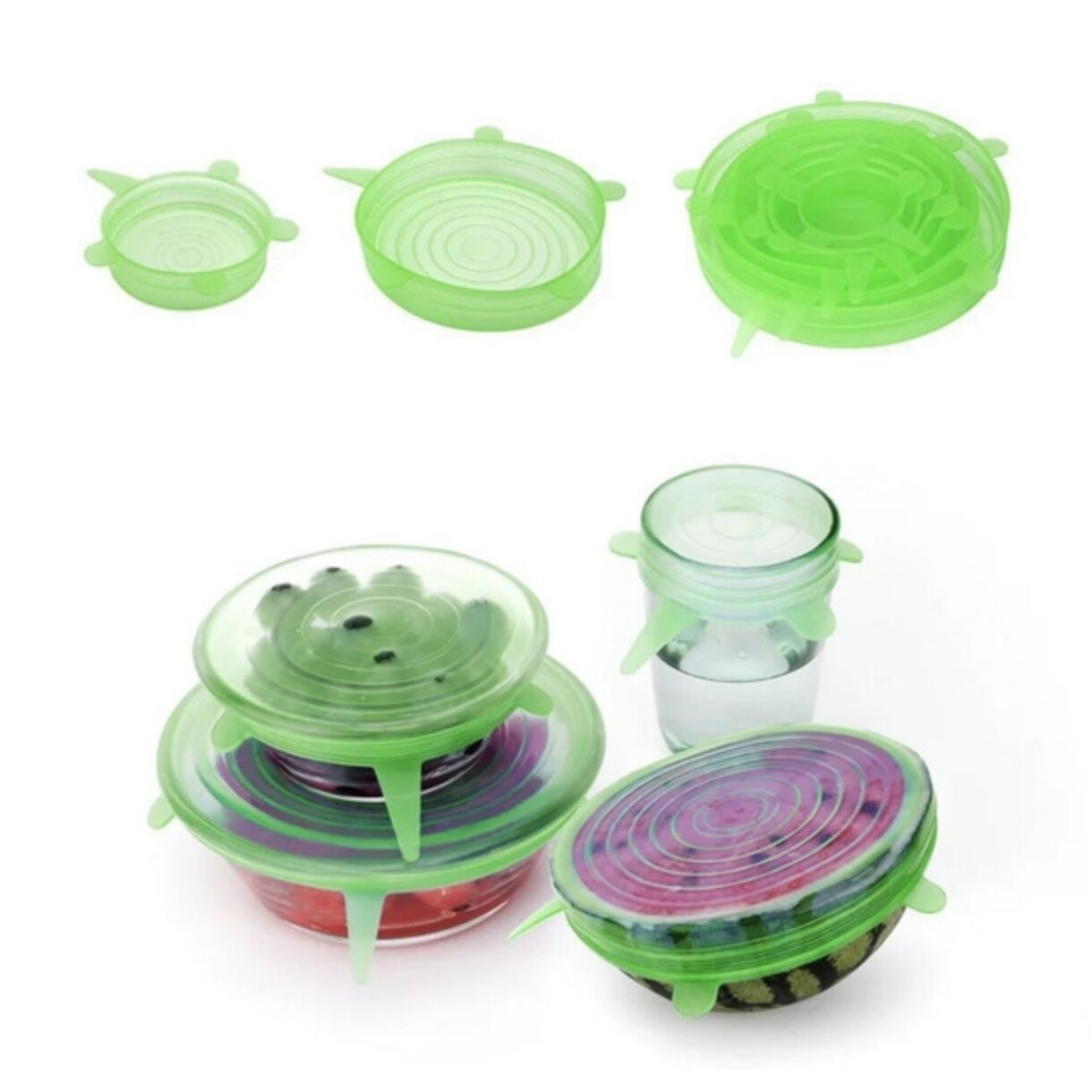 Набор крышек BRADEX, растягивающихся, силиконовых, для кастрюль и СВЧ, 6 шт.