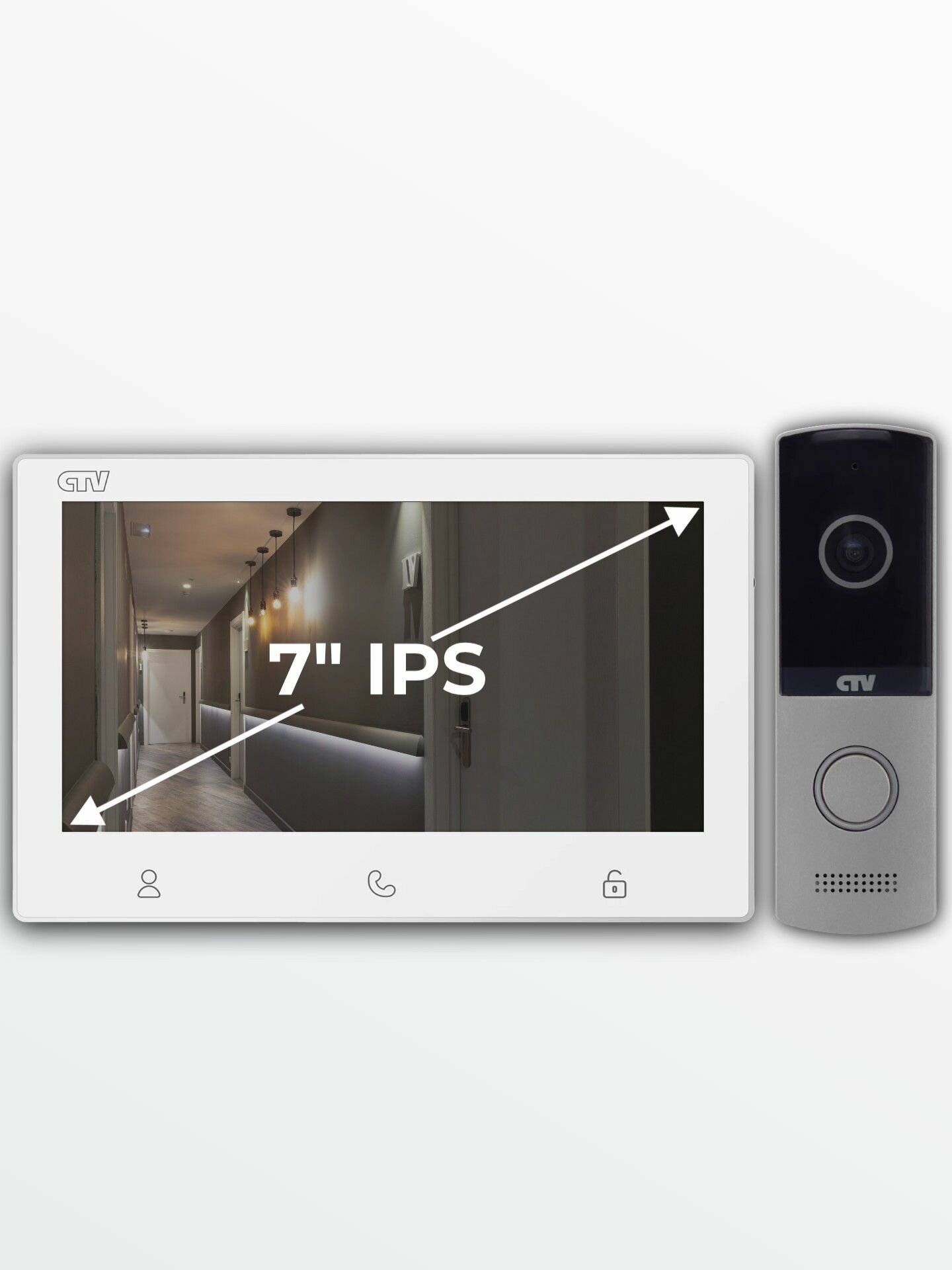 Комплект видеодомофон для квартиры: аналоговый монитор 7" CTV-M3712 Astra + вызывная панель CTV-D4003NG, для дома или офиса, удаленное открытие замка, подключение к подъездному домофону