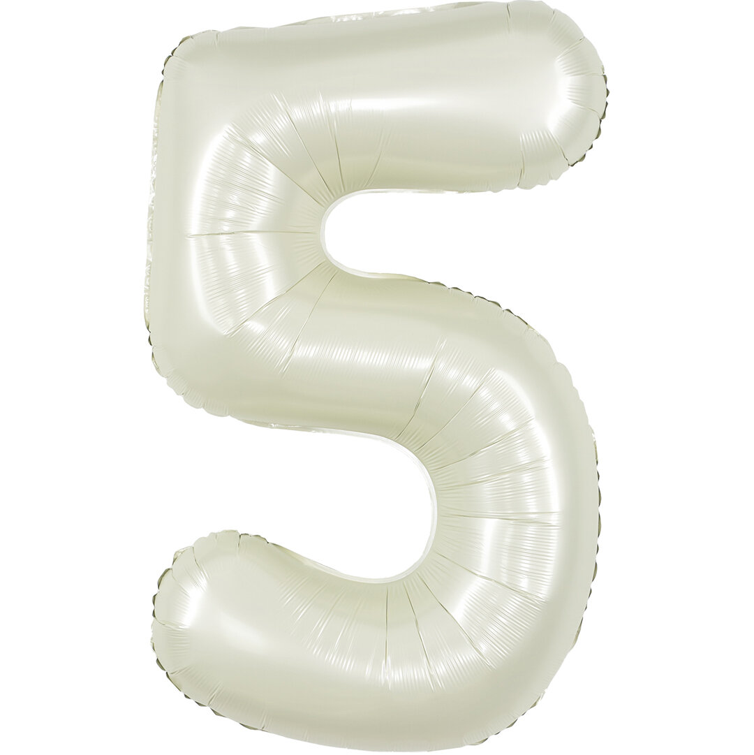 Воздушный шар цифра 5 Белый песок 102 см