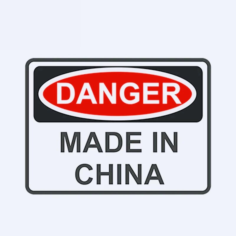 Автомобильные наклейки, 1 шт, Стайлинг автомобиля, сделанный в Китае, предупреждение о опасности, виниловая дверь, домашний мотоцикл, водонепроницаемые аксессуары, 13 см * 9 см, ПВХ KK