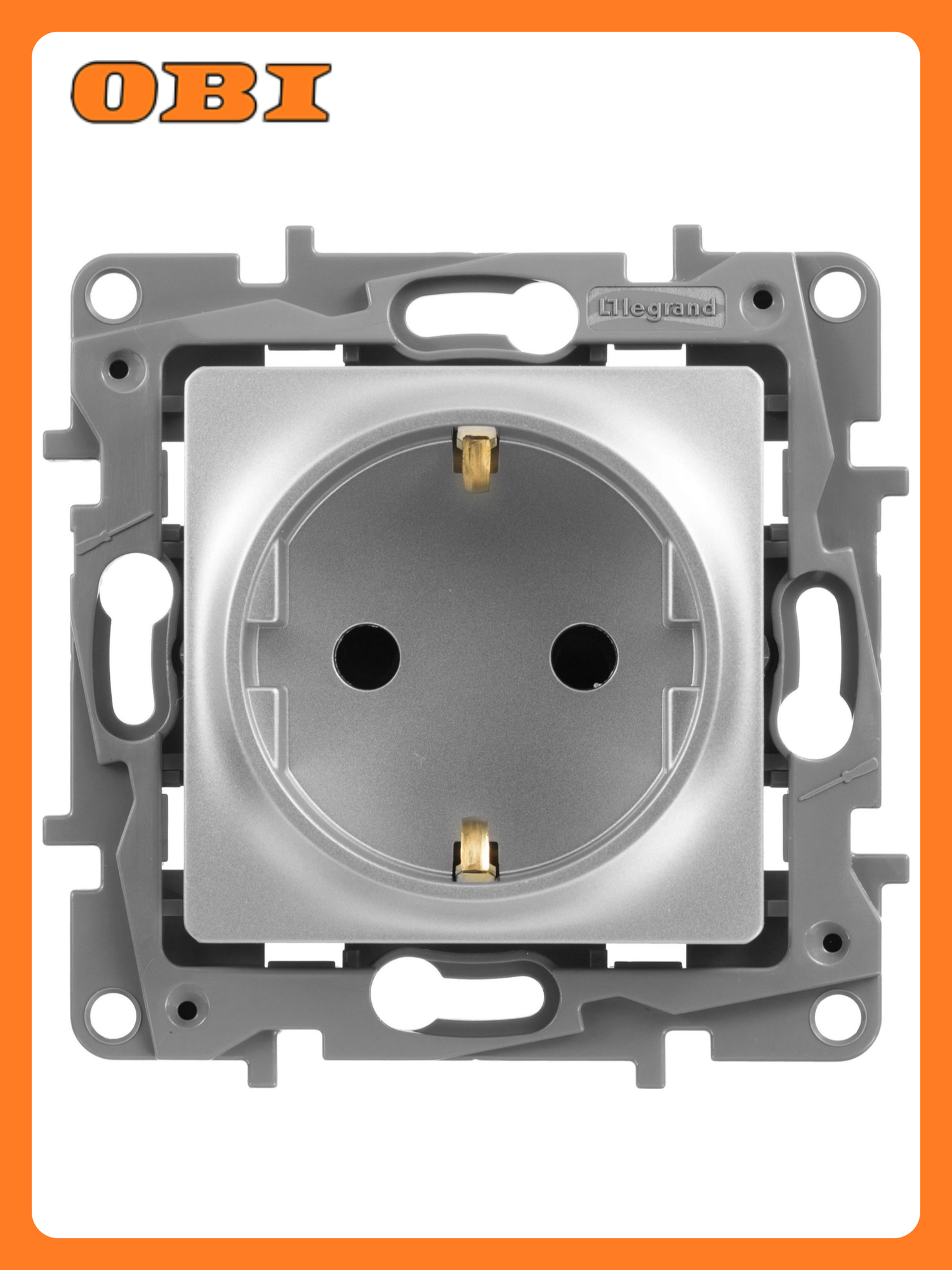 Розетка Legrand Etika, 1 гнездо, IP20, скрытый монтаж, серая