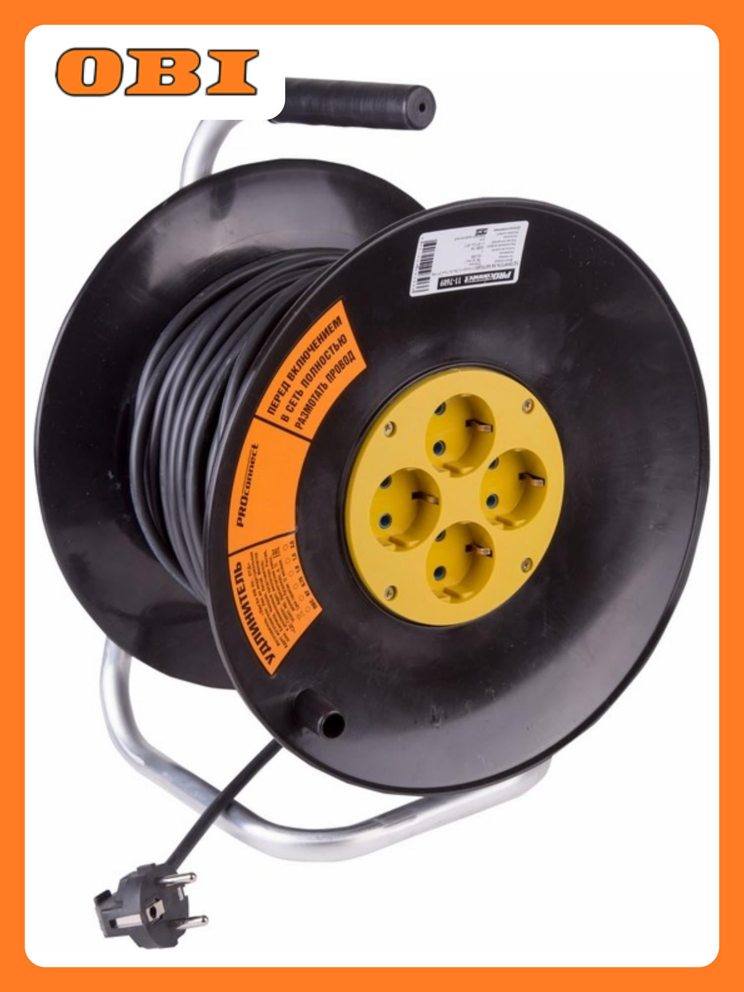 Удлинитель силовой PROconnect Optima на катушке 4 гнезда с/з 30 м