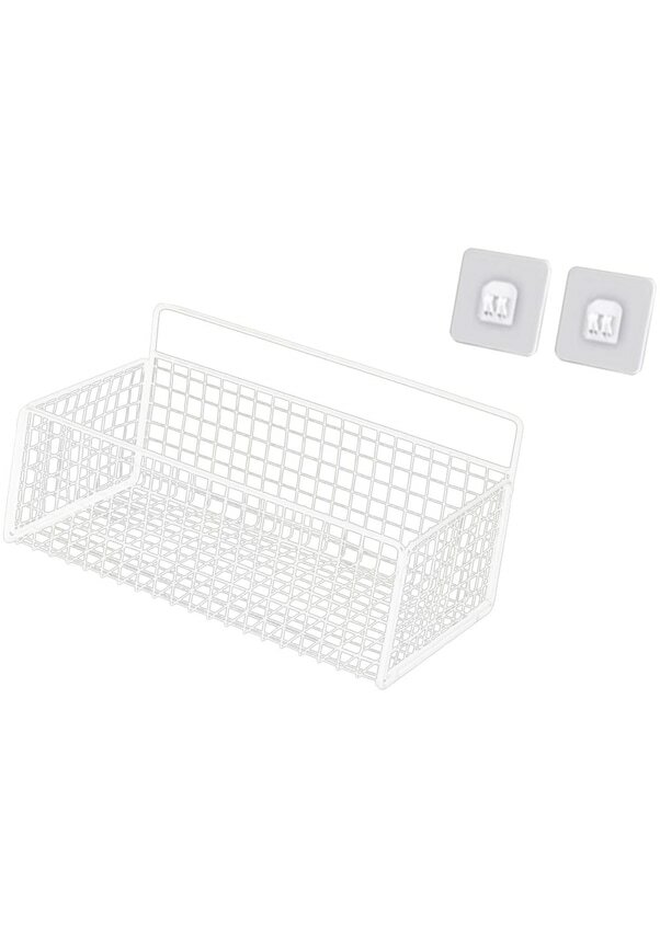 Полки для ванной комнаты на стене, стеллажи для туалета, корзины на стене, стеллажи на стене без сверления, полки для кухни и общежития, 1*белая полка, 2*клейменные крючки