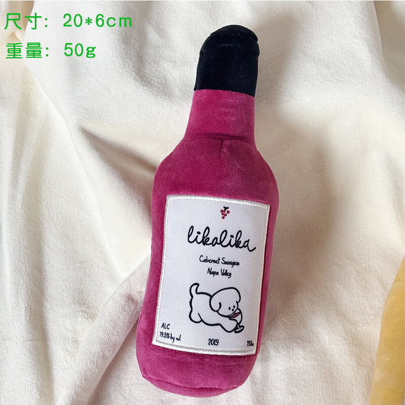 Корейские горячие игрушки для домашних животных бутылки вина плюшевые игрушки Бутылка красного вина [со звуком]