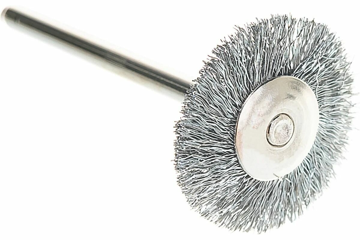 Щетка нейлоновая радиальная на шпильке, нержавейка d 20 х 3,2 мм, L 42 мм// ЗУБР