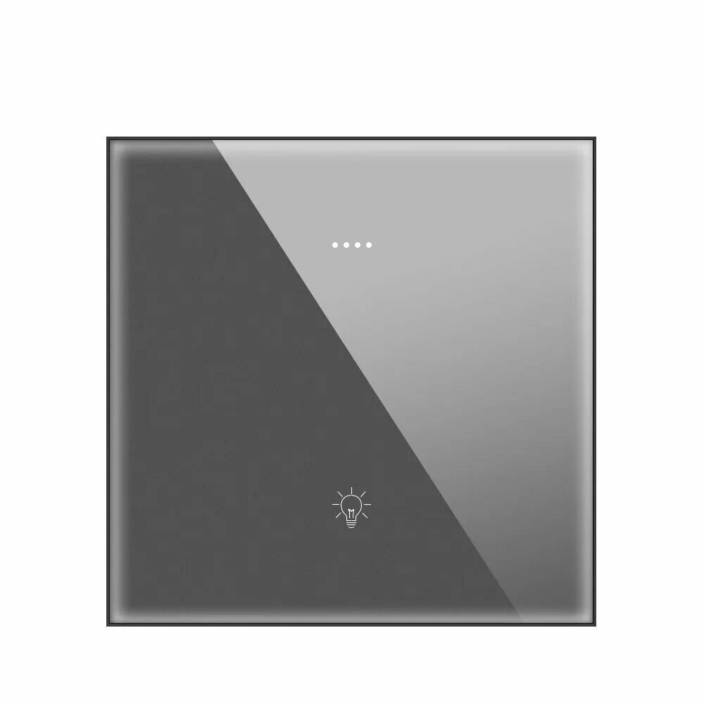 Умный выключатель с Алисой Wi-Fi, двухклавишный, серый, Нужна нулевая линия, Кнопка включения стекла