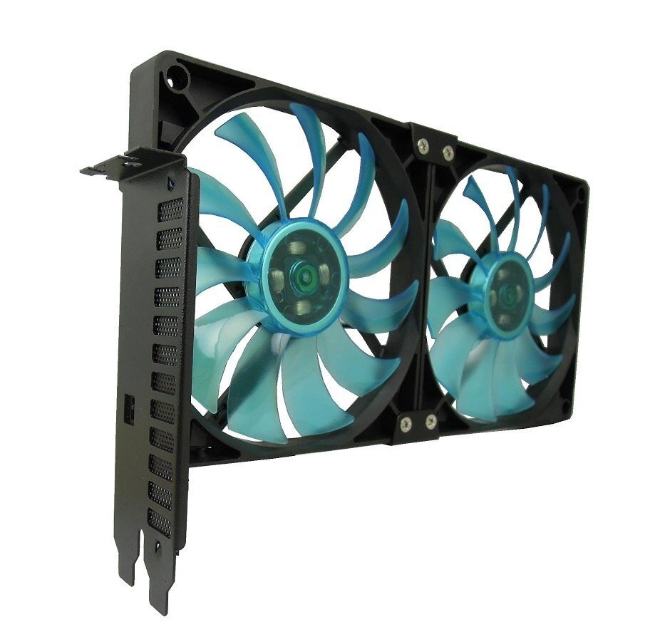 Охлаждение для видеокарт GELID Solutions SL-PCI-02 PCI Slot Fan Holder, кулер для видеокарты, 2 вентилятора