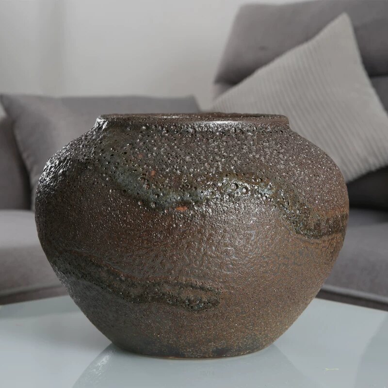 Керамическая ваза из Цзиндэчжэня, декоративное изделие для гостиной, подставка для цветов, напольная ваза в китайском