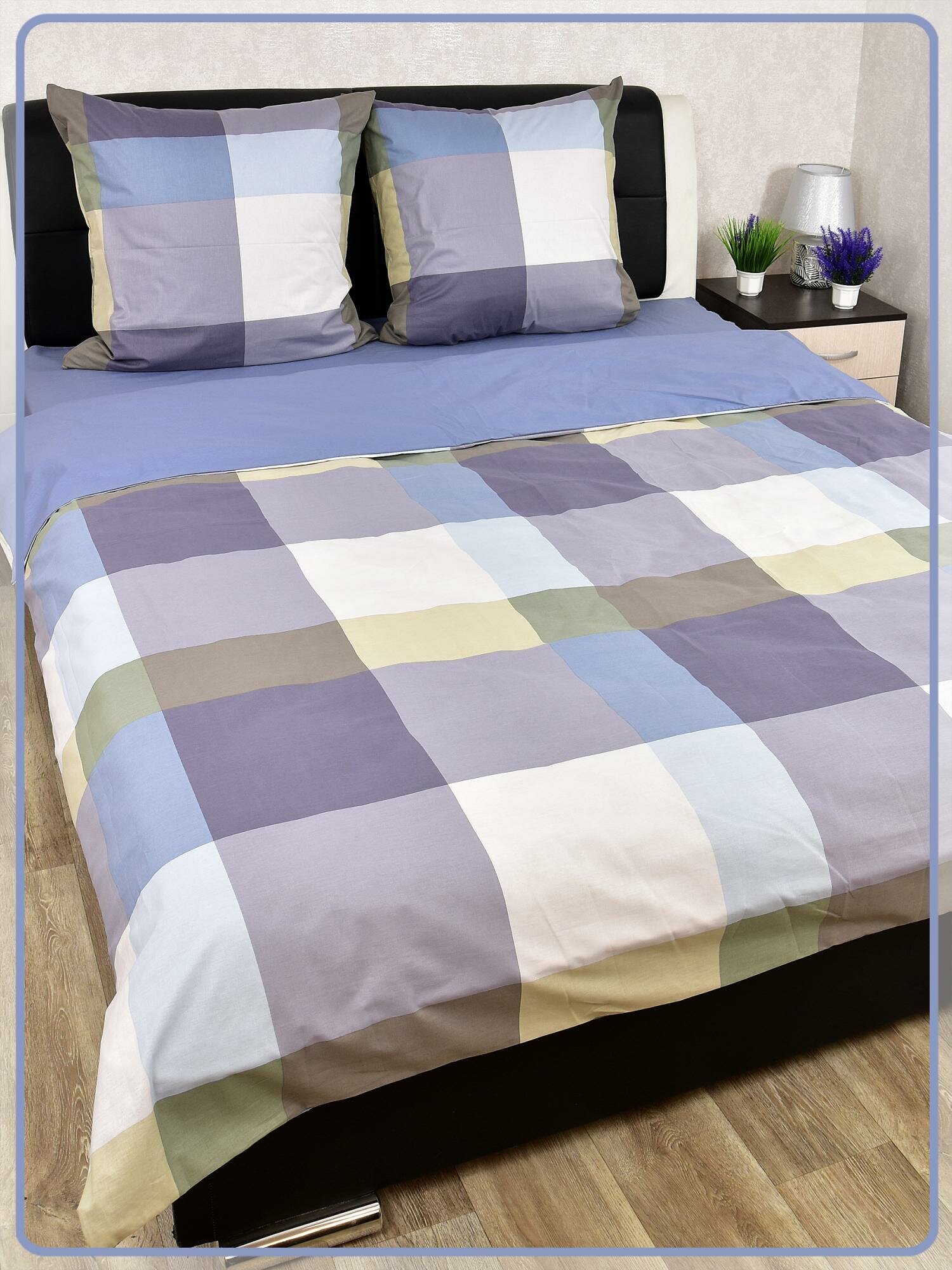 Постельное белье поплин VP29-0366 2 спальное с простыней на резинке 160х200