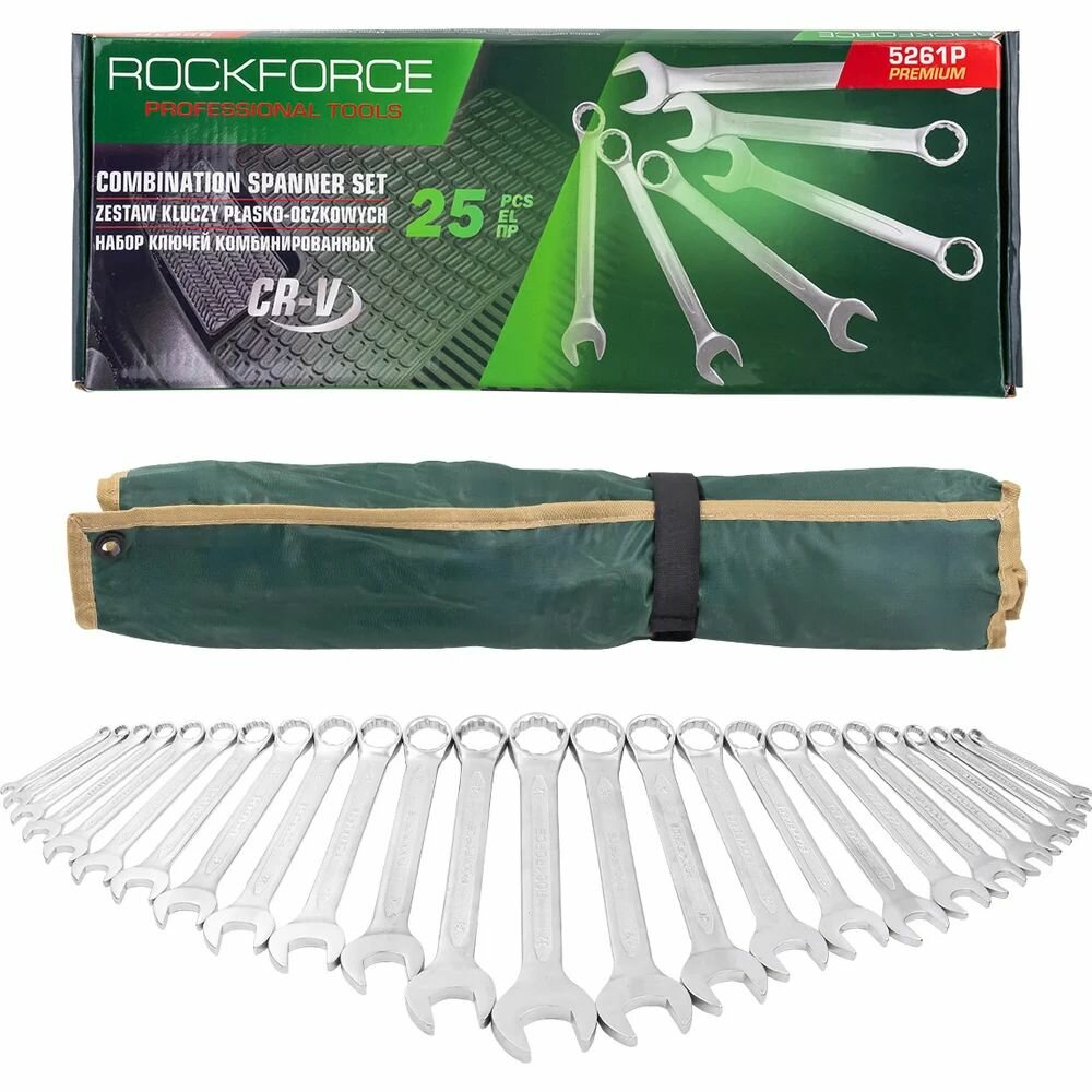 Набор ключей комбинированных Rockforce 25 предметов 6-28,30,32мм RF-5261P Premium(60778)
