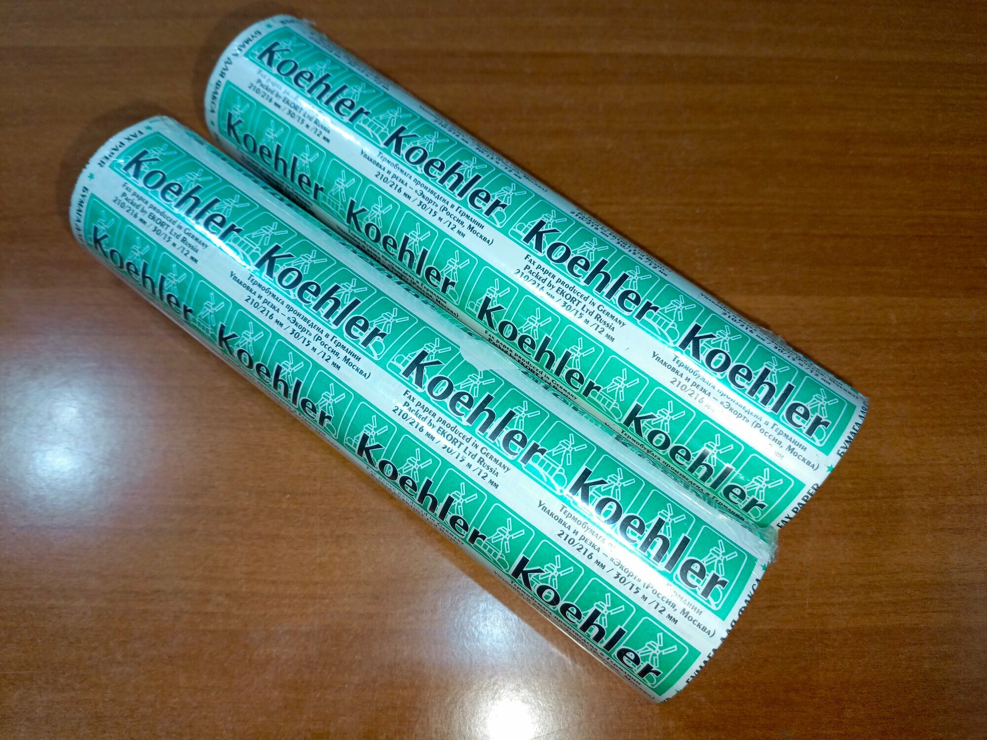 Офисная термобумага для факса Koehler 210х30х12 2 штуки