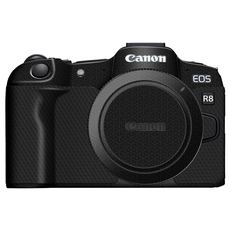 Защитная пленка для корпуса Canon EOS R8 в тканевом черном цвете - прочная пленка с 3M клеем для зеркальной камеры
