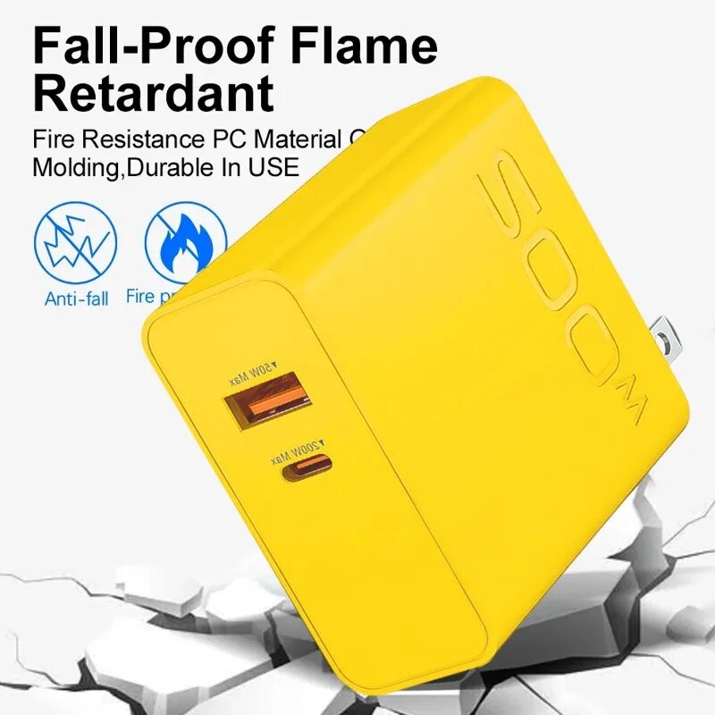 Зарядное устройство EU 200W Yellow Plug Type C — фото 1