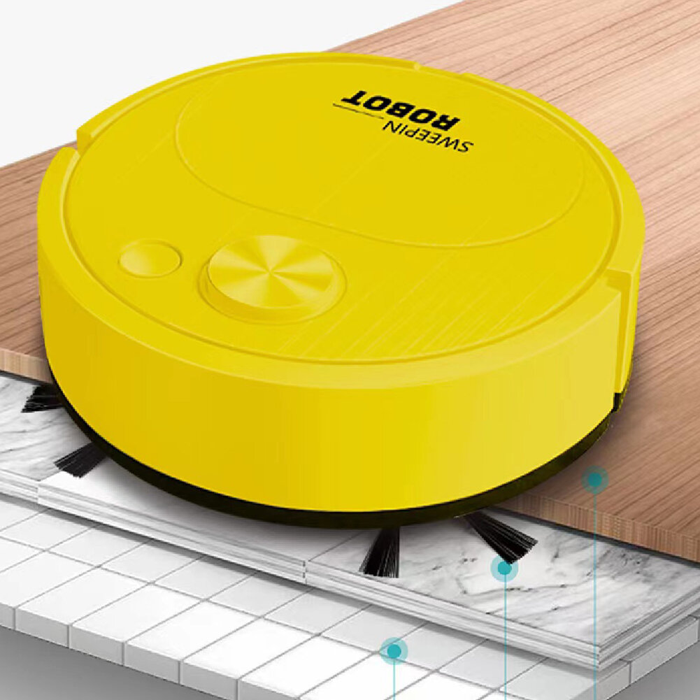 Робот-подметальщик автоматический бытовой мини-пылесос USB перезаряжаемый умный пылесос желтого цвета