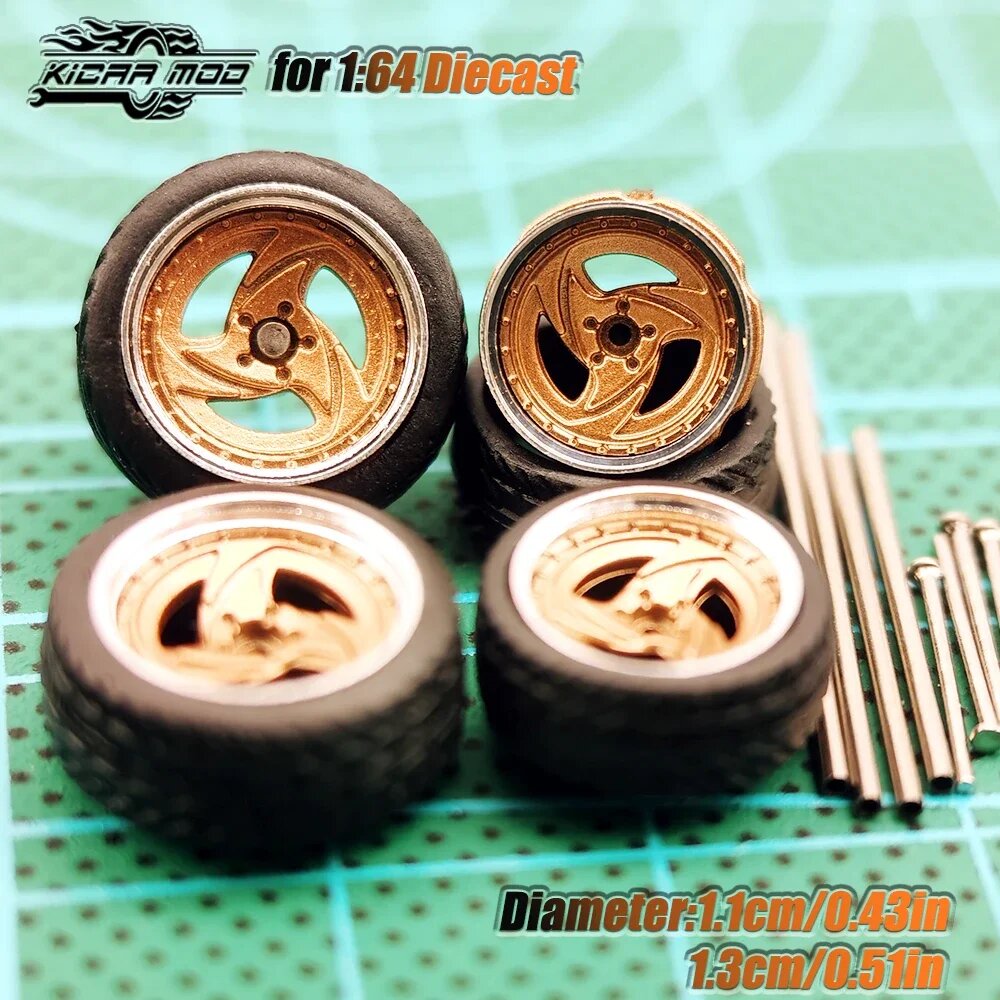 Kicarmod 1/64 модель автоколеса из пластика с резиной HWP-H4 Bronze