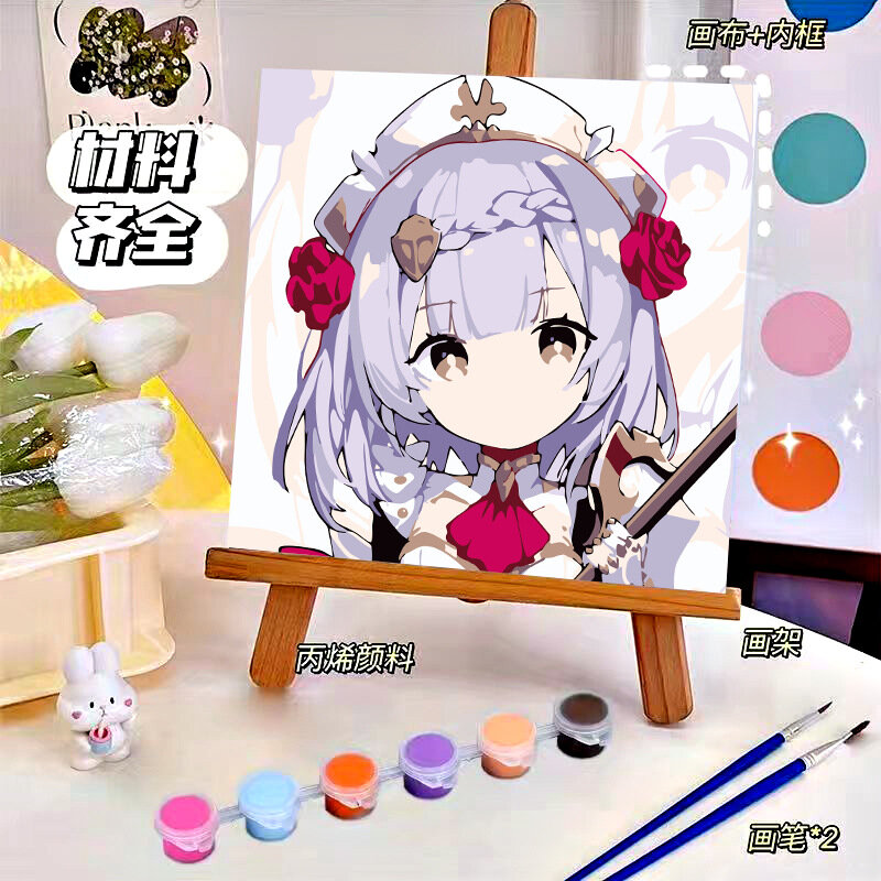 Цифровая картина маслом 20*20, аниме, раскраска маслом, ручная роспись маслом, декор для спальни.