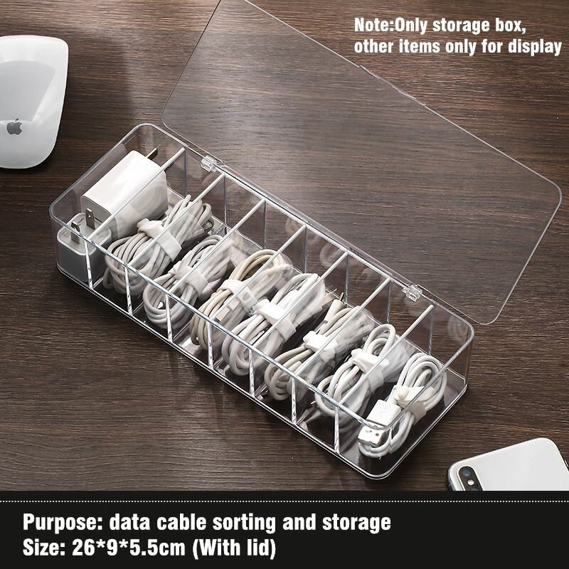 Пенал прозрачный пластиковый ящик для хранения кабелей -kpa