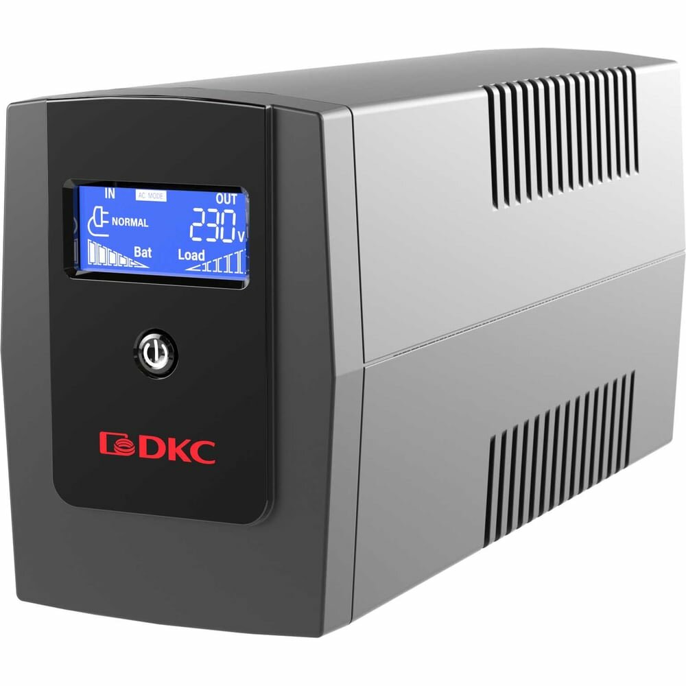 Линейно-интерактивный источник бесперебойного питания DKC 600 ВА/360 Вт, 1/1, 3xIEC C13, USB + RJ45, LCD, 1x7Aч INFOLCD600I