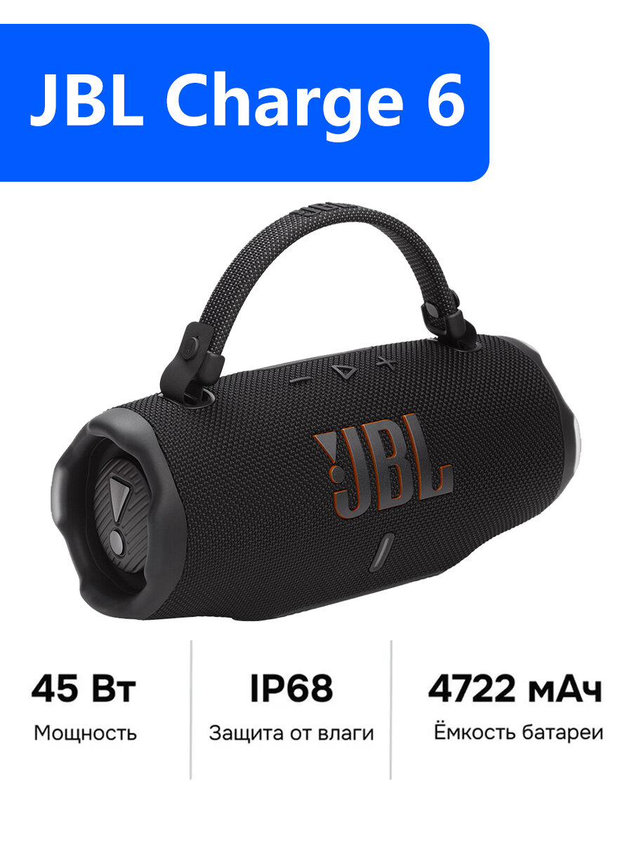 Беспроводная колонка JBL Charge 6 Black, Поддержка Bluetooth 5.1 для A2DP и AVRCP