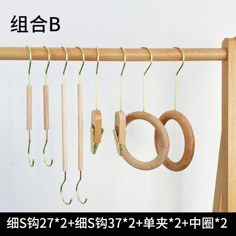 Серебряные тонкие S-крючки для одежды, набор из 2 шт, деревянные аксессуары для вешалки