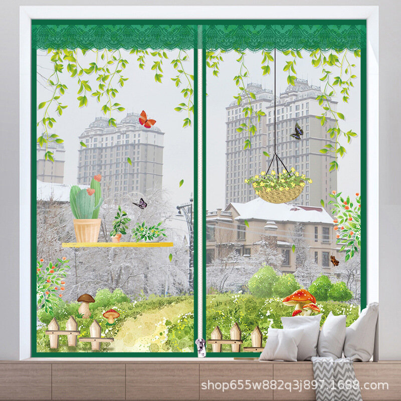 Ветрозащитная термопленка для герметизации окон, зимняя недышащая герметичная перегородка, без перфорации, простая установка, самоклеящаяся занавеска