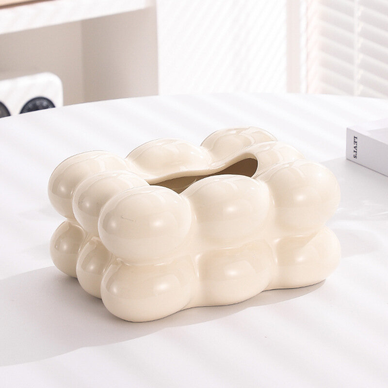 Большая коробка для салфеток с бантом, высококачественная, для гостиной, кофейного стола, обеденного стола, домашний керамический орнамент, коробка для салфеток в ванной