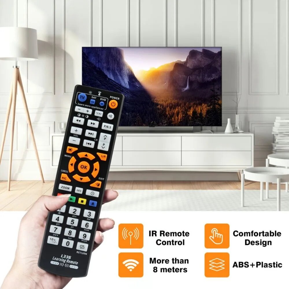 L336 Универсальный обучаемый пульт ДУ для телевизора, Smart TV, приставки (Learning Remote Control) программируемый, настраиваемый, совместим с большинством брендов