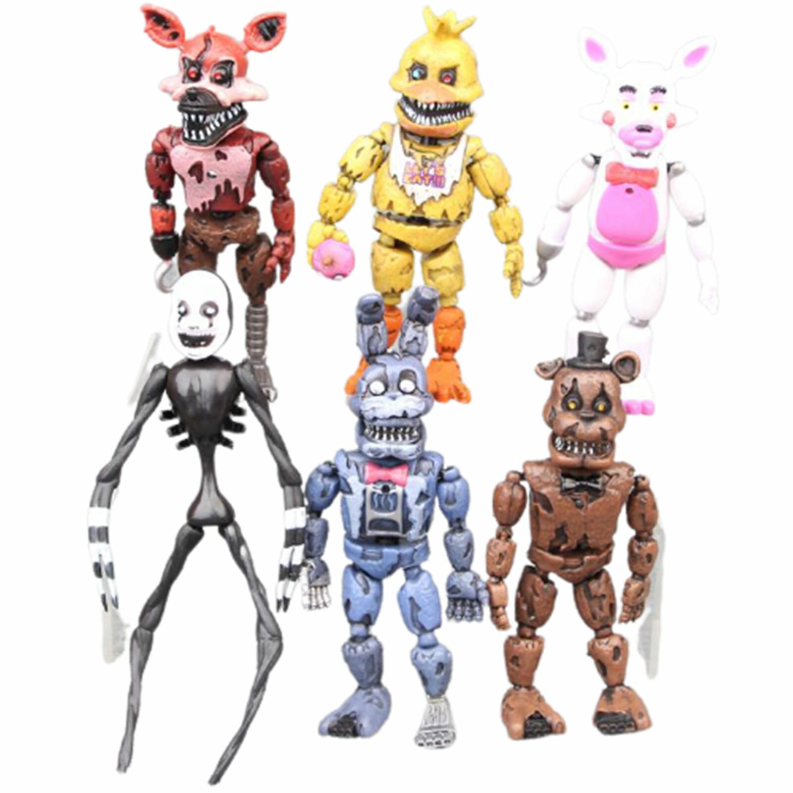 6 шт./компл. ПВХ Five Nights At Freddy's Фигурка FNAF Бонни Фокси Фредди Fazbear Медведь Куклы Игрушки