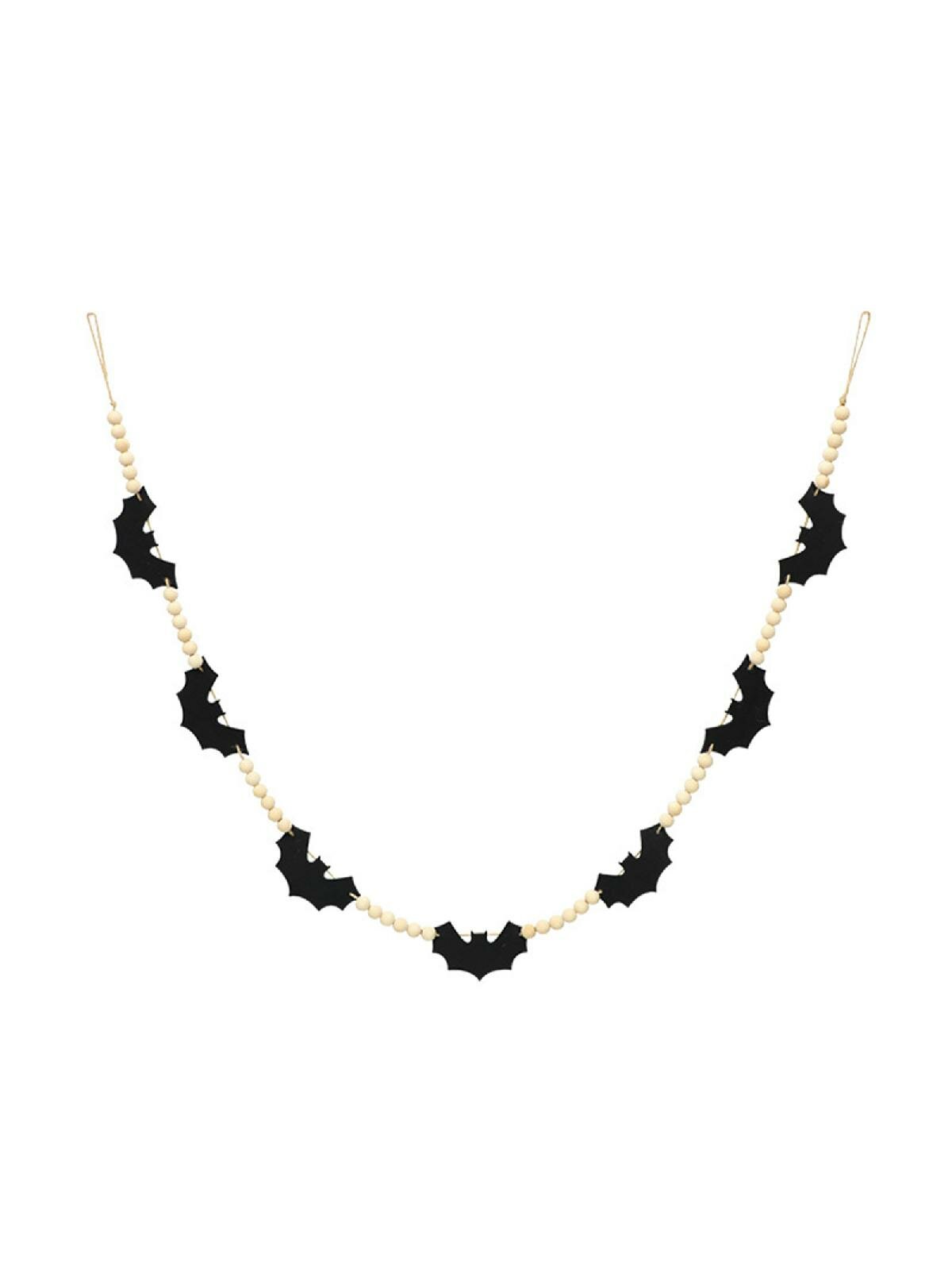 Баннер на Хэллоуин для каминов, баннер из бус летучих мышей, гирлянды на Хэллоуин для камина