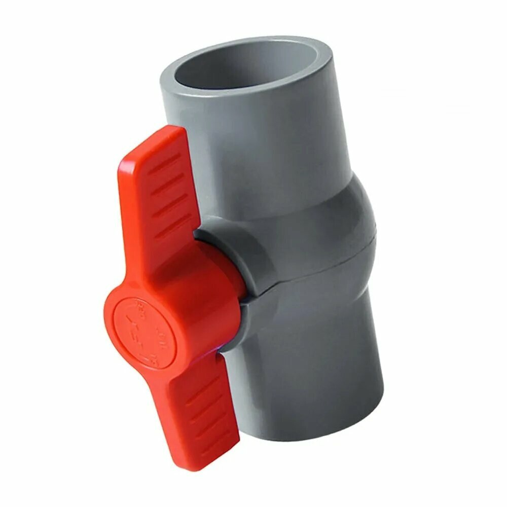 ПВХ шаровой кран для водоснабжения, канализации, орошения, 40 мм, серый