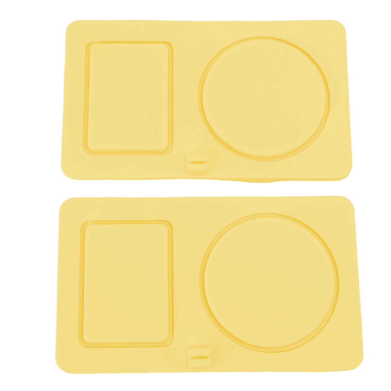 2 шт. Силиконовые контейнеры для закусок с двумя отделениями, многоразовые силиконовые контейнеры для салатов, заправок, соусов и приправ с крышкой, для дома и школы, желтые.