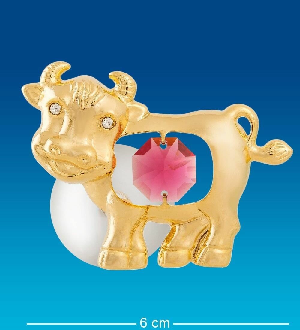 Фигурка на магните Бык с цв. кр. A13202 Crystal Temptations, Металл, кристалл