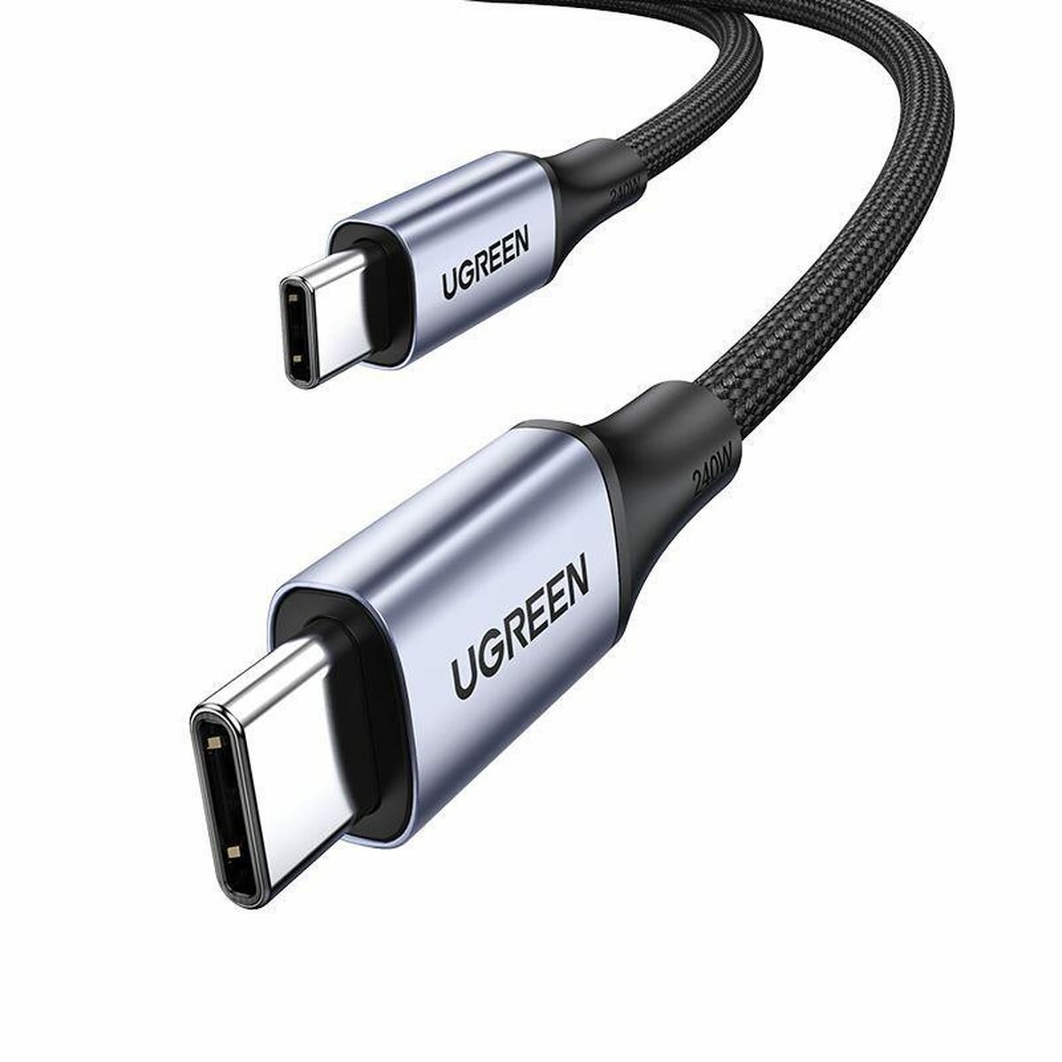 Кабель Ugreen US535 (15311) USB-C to USB-C 240WPD 1м, серый космос (1919503)